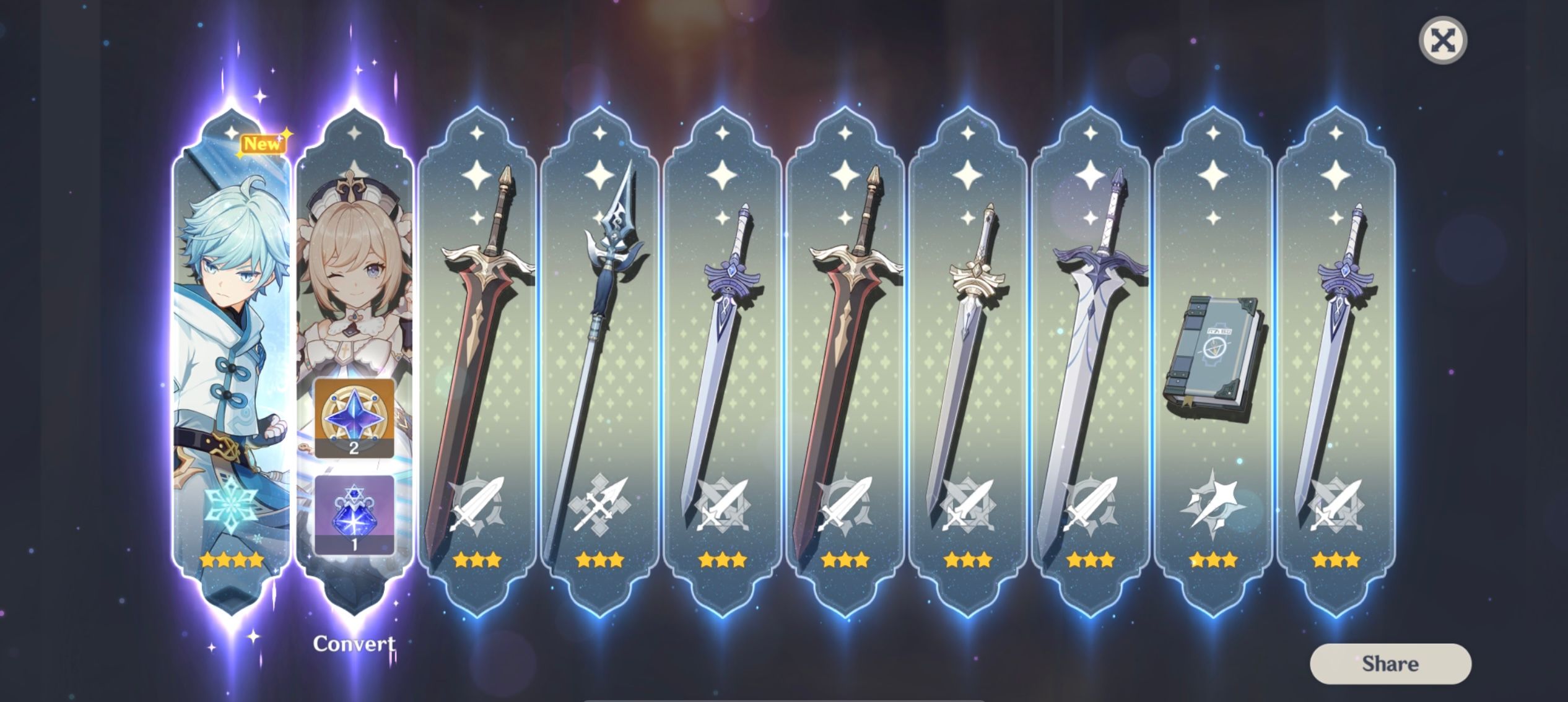 My beginner banner pulls (Noelle banner) Genshin Impact | HoYoLAB