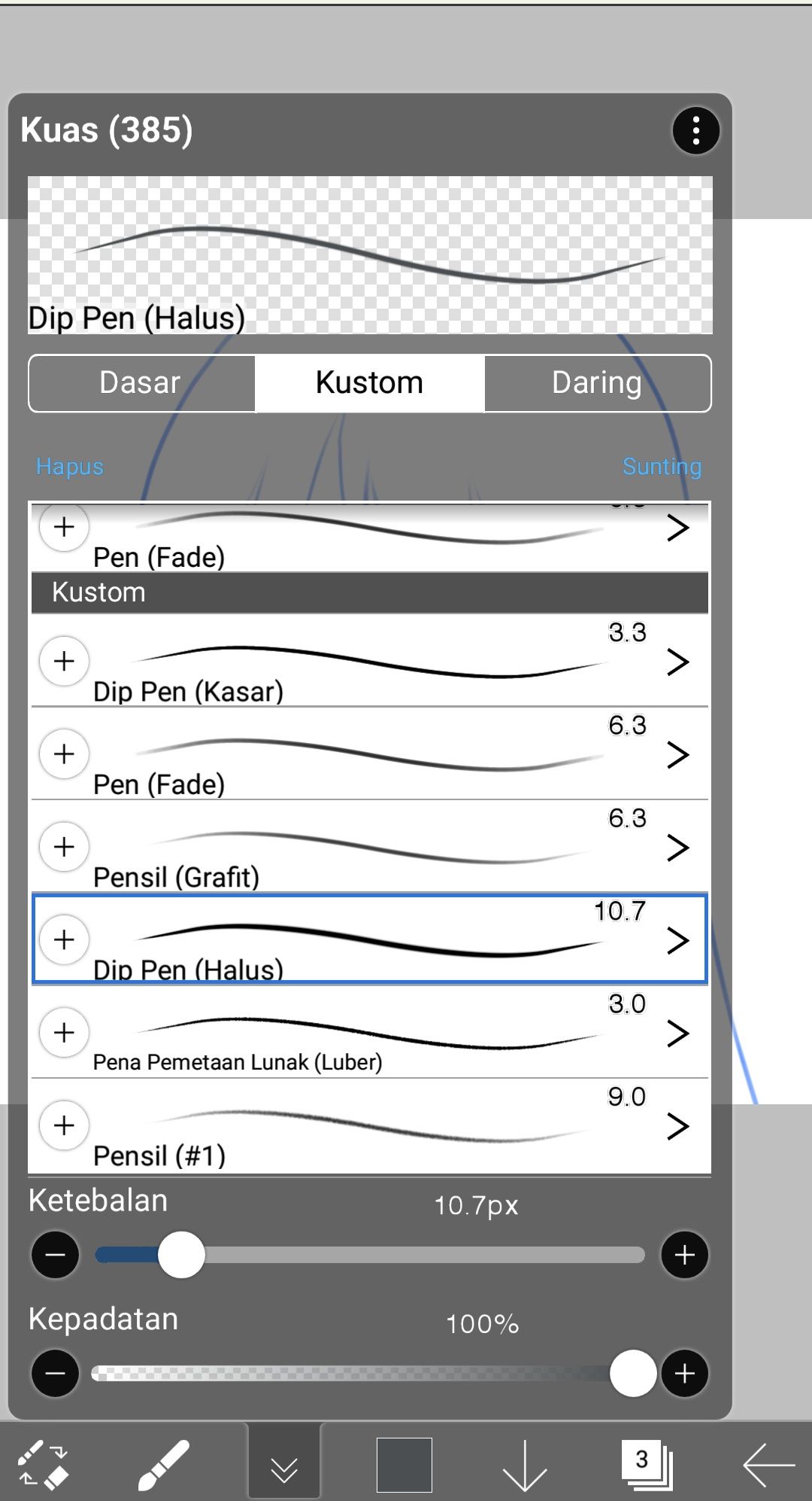Kuas yang lily pakek untuk menggambar di Ibis Paint x Genshin Impact | HoYoLAB