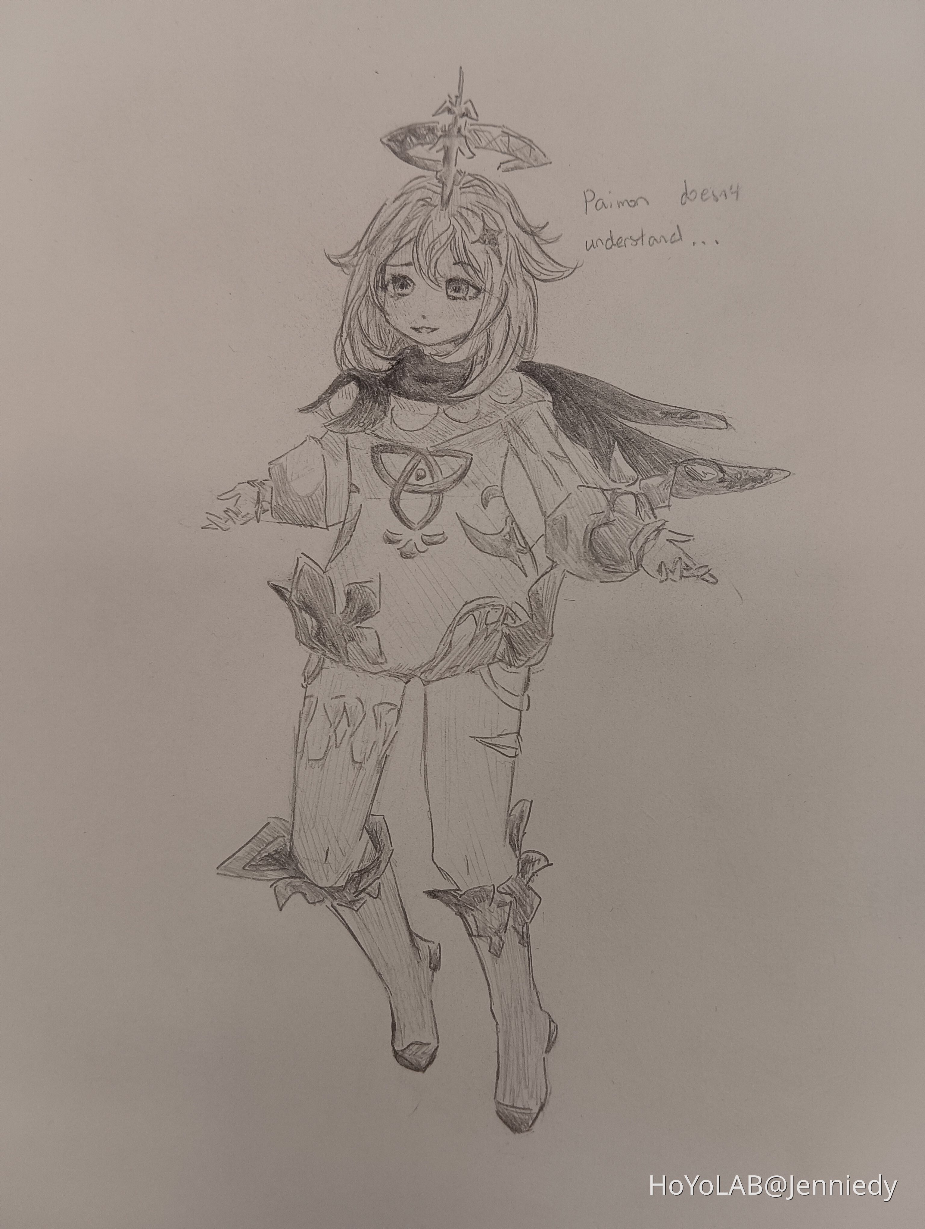 Paimon (Eda_the_Edamame's 7 day drawing challenge) DAY 1 Genshin Impact ...