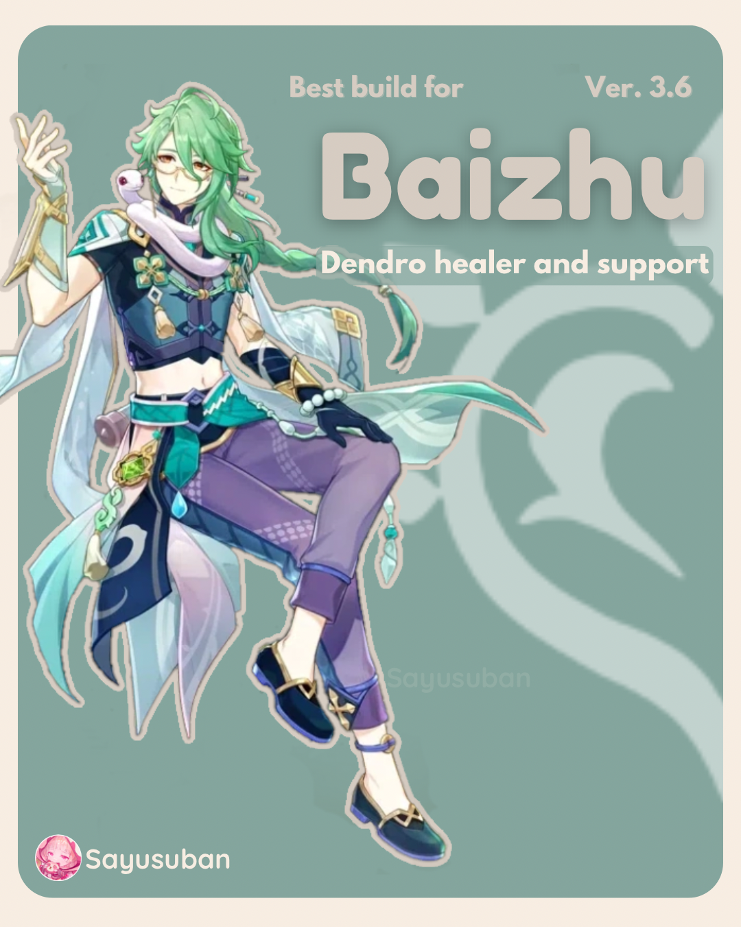 {3.6} Baizhu Dendro healer and support guide🐍 Genshin Impact | HoYoLAB