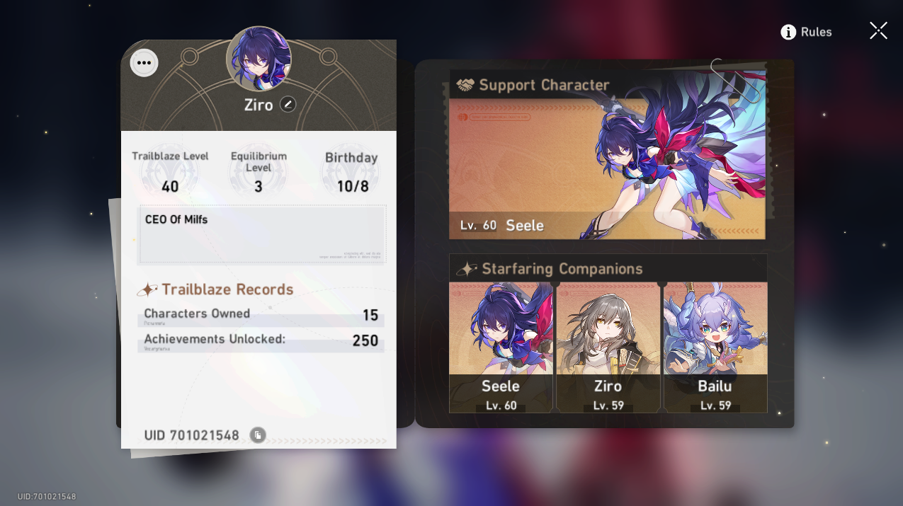 Finally hit 250 achievements!! Honkai: Star Rail | HoYoLAB