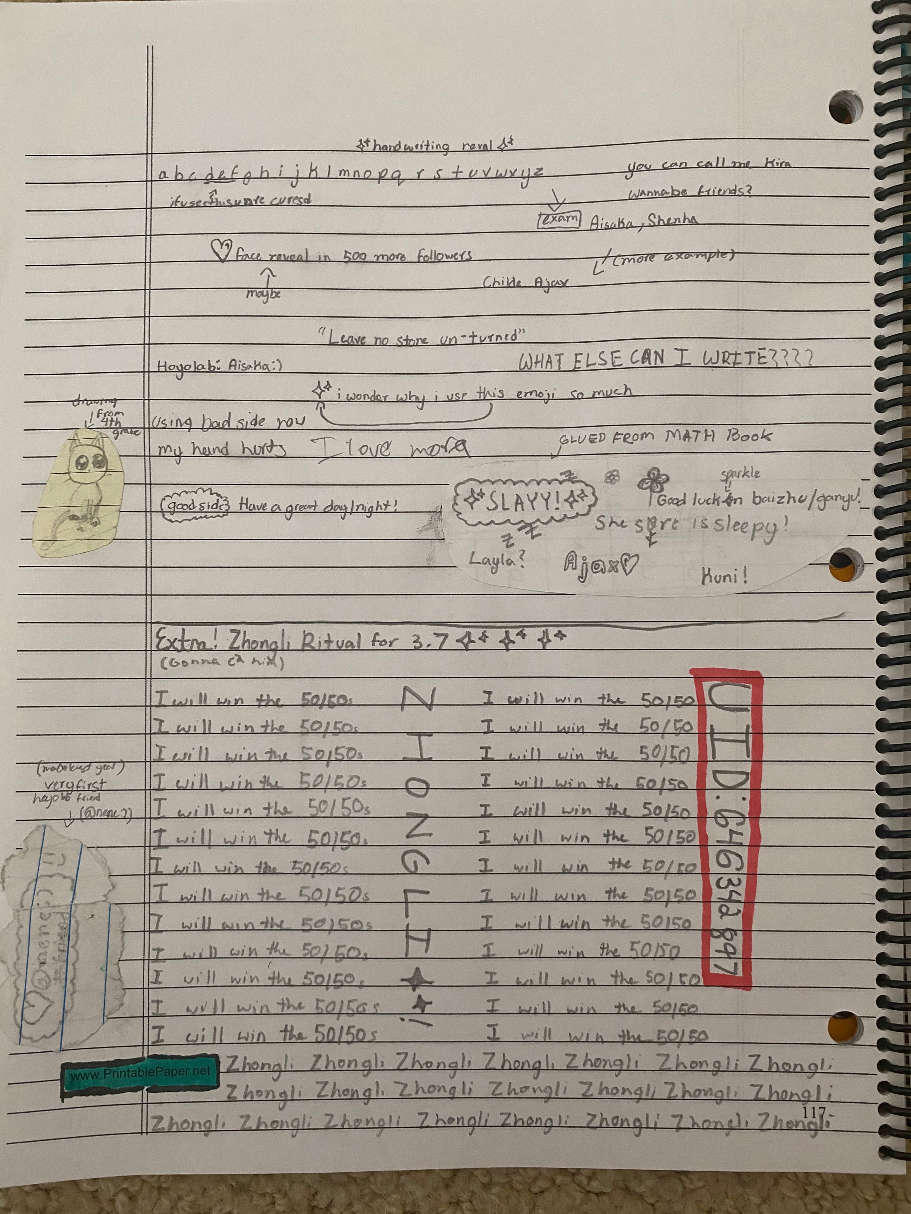 handwritng reveal because i cant play genshin today | HoYoLAB