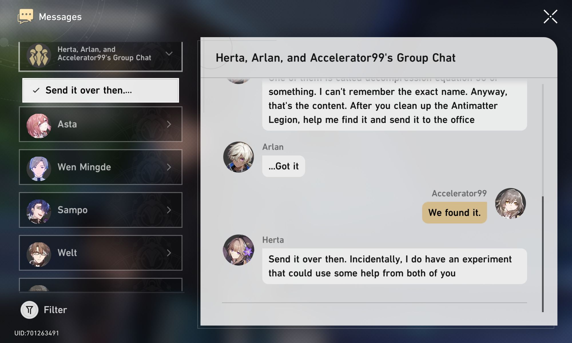 Whats App Messenger of Star Rail Honkai Impact 3rd | HoYoLAB