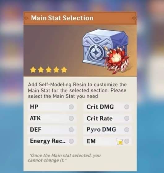 Imagine if we got a main stat selector in Genshin Impact Genshin Impact ...