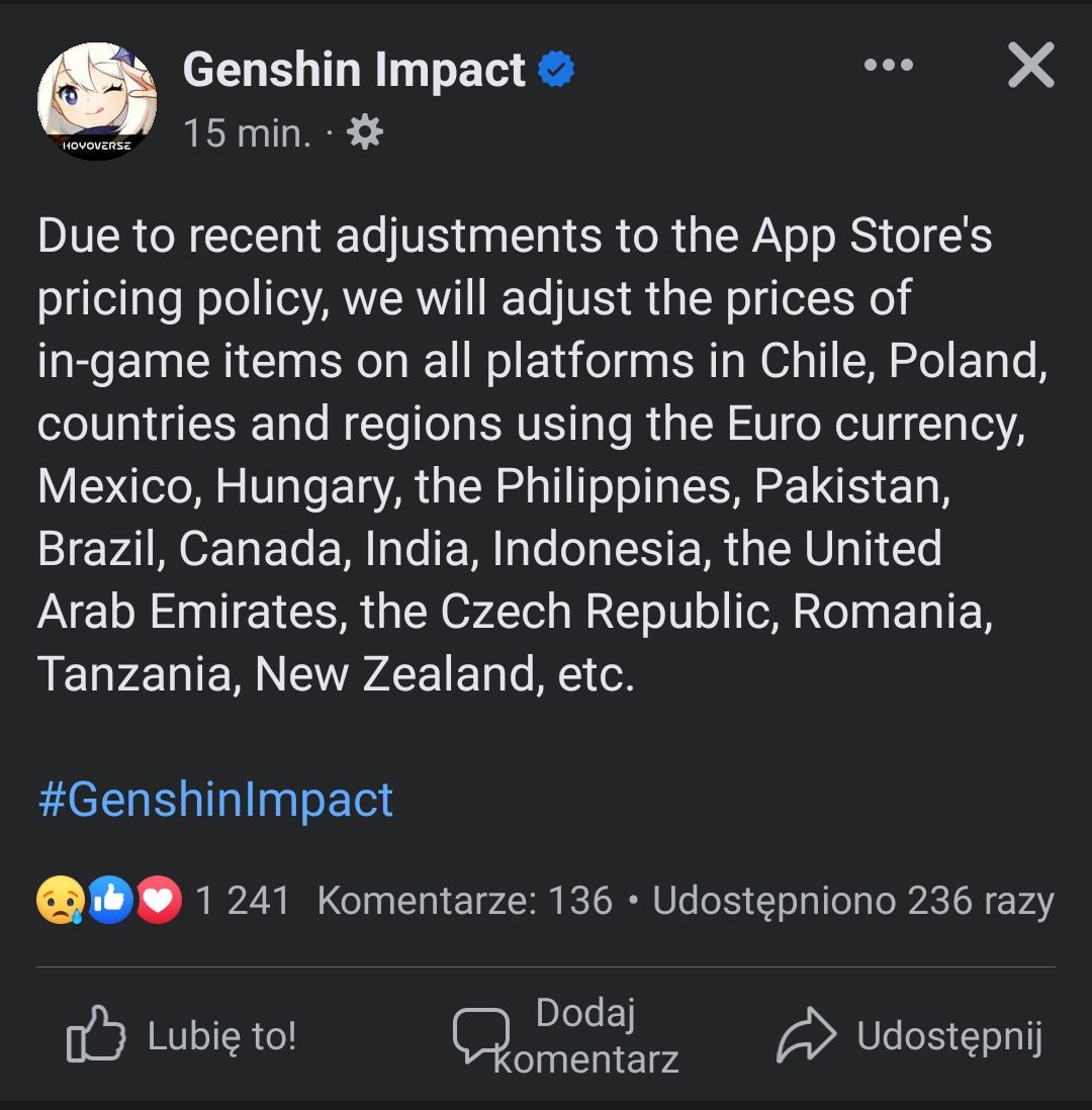 Prices going up Genshin Impact | HoYoLAB