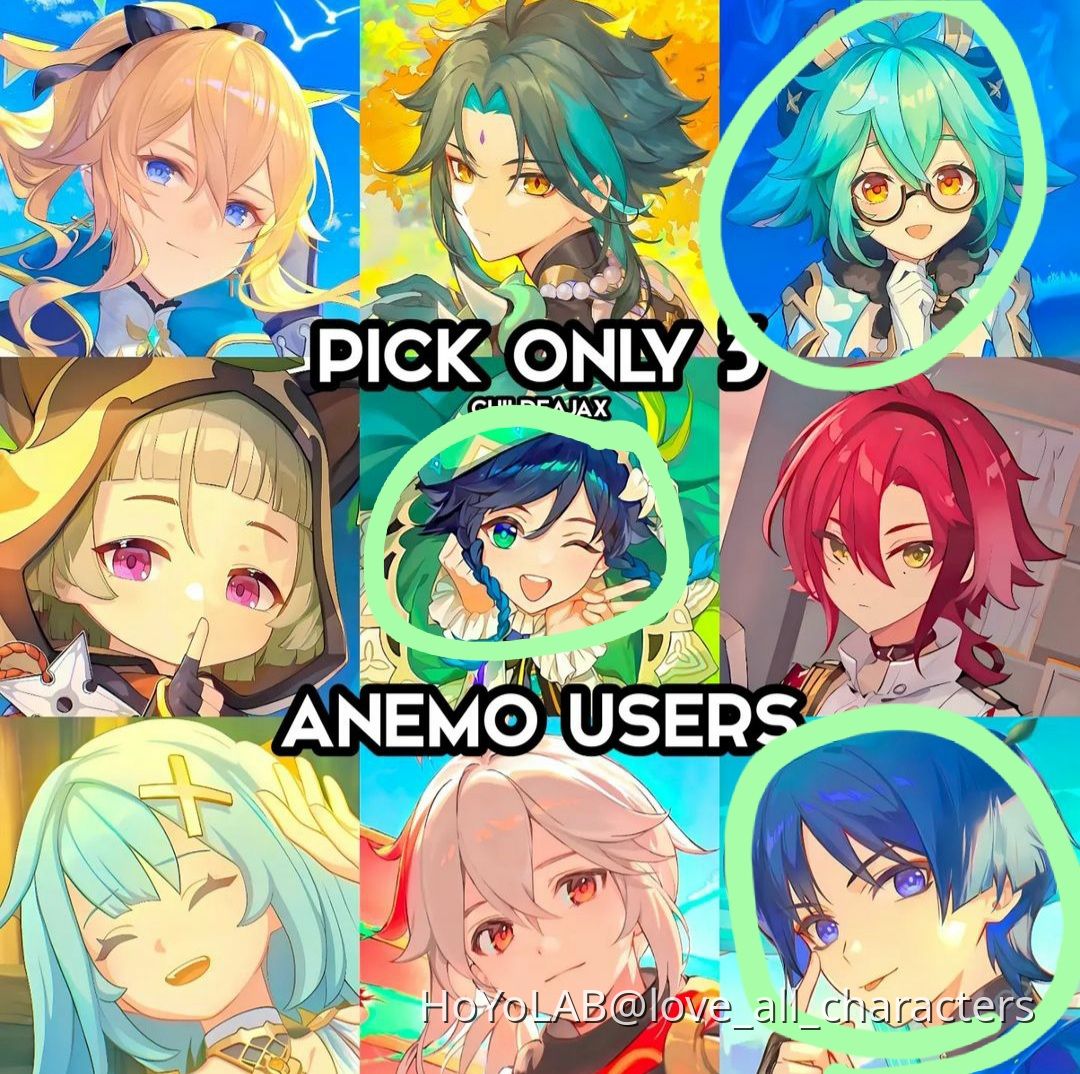 pick your characters from each element Genshin Impact | HoYoLAB