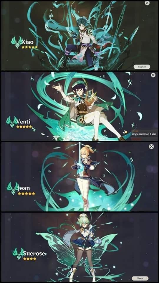 personajes de viento, rayo y hielo Genshin Impact | HoYoLAB