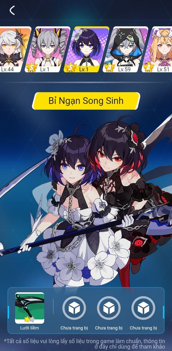 cho mình hỏi là bỉ ngạn song sinh có chơi ổn ko ạ. Honkai Impact 3rd ...