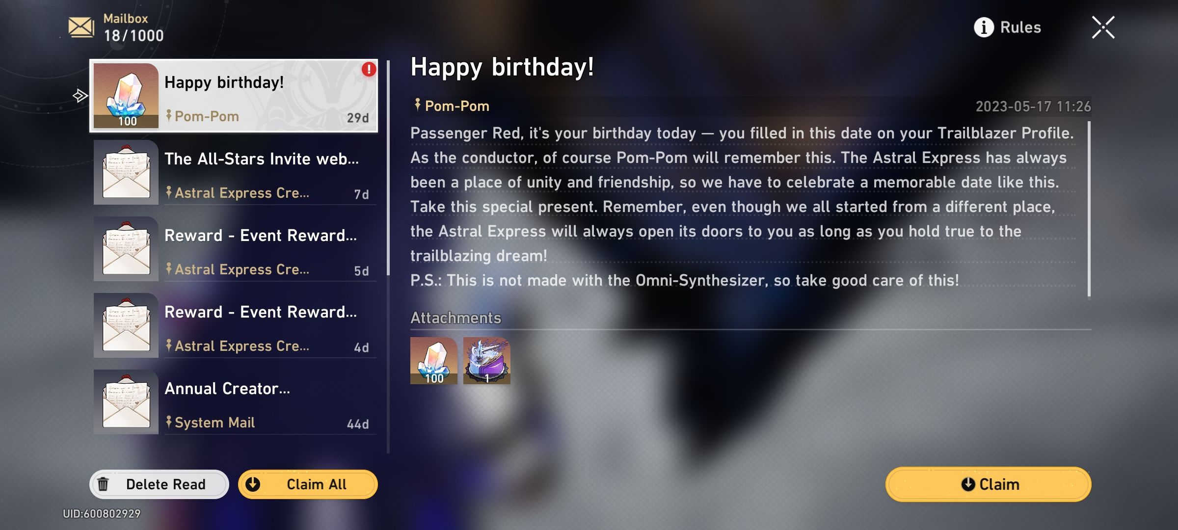 Its my birthday today! | HoYoLAB