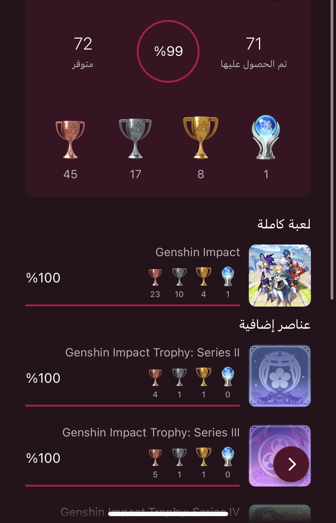 I got a platinum trophy Genshin Impact | HoYoLAB