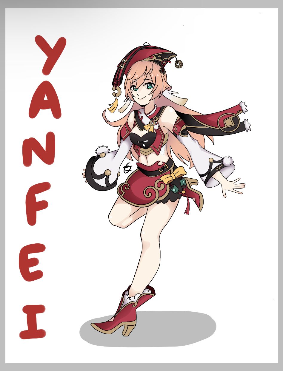 Yanfei coloured drawing Genshin Impact | HoYoLAB