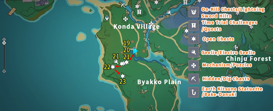 Inazuma Chest Collection Guide 1 – Konda Village Part 1 (#1-23) Genshin ...