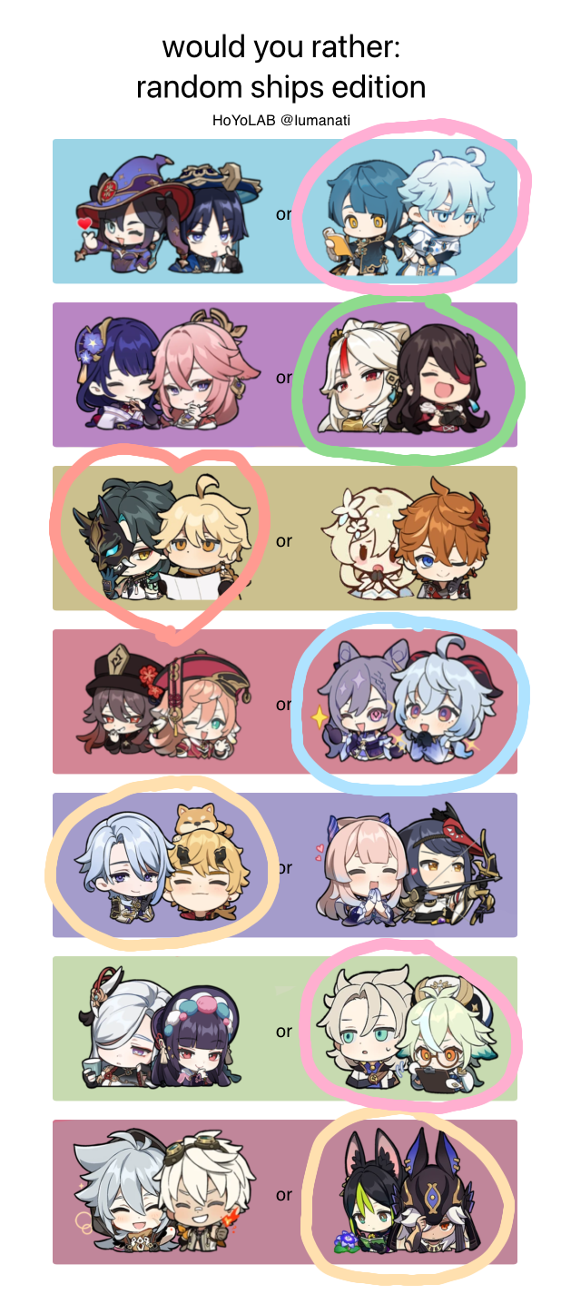 Random wyr ships! Genshin Impact | HoYoLAB