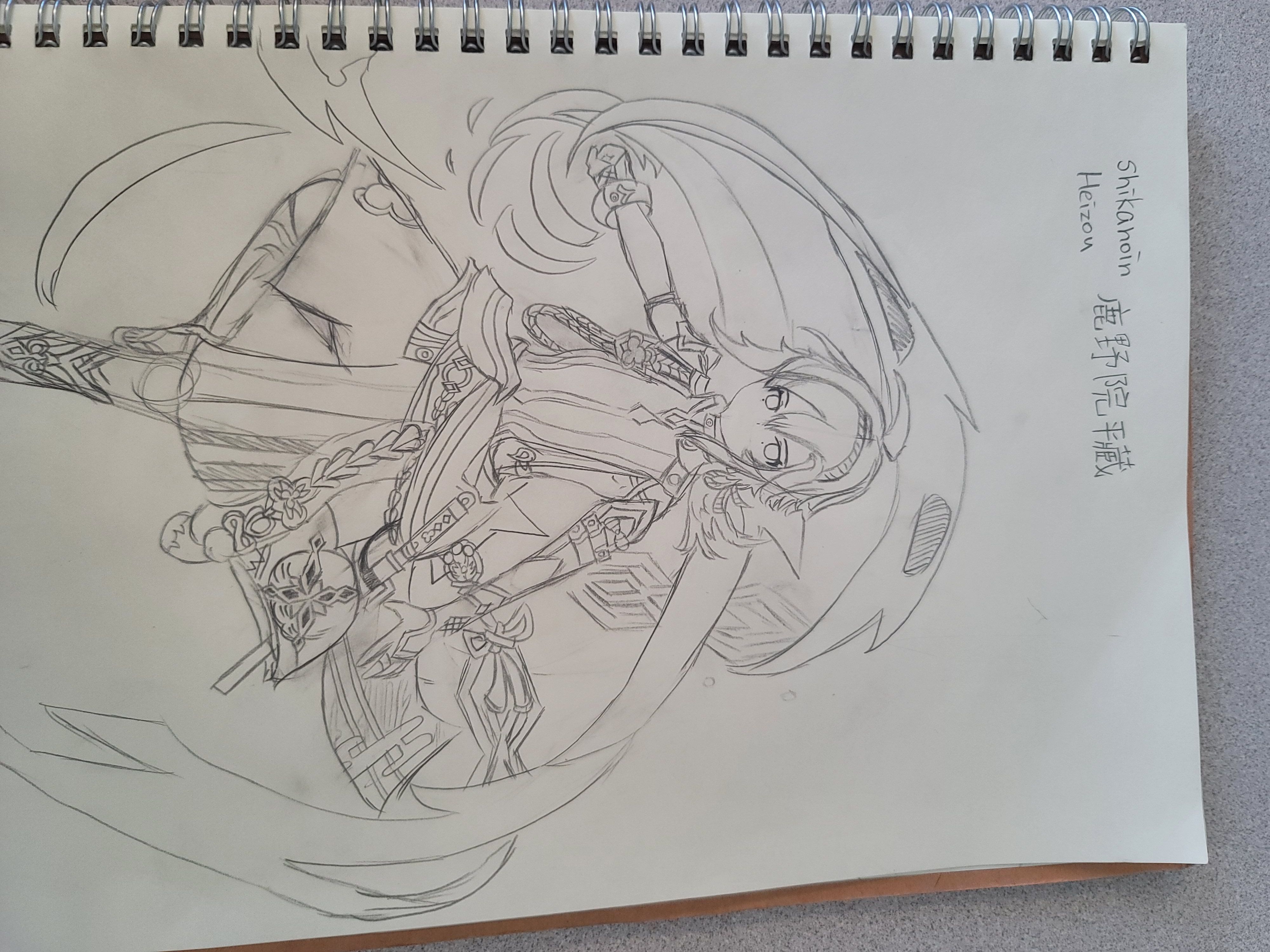 Heizou drawing Genshin Impact | HoYoLAB