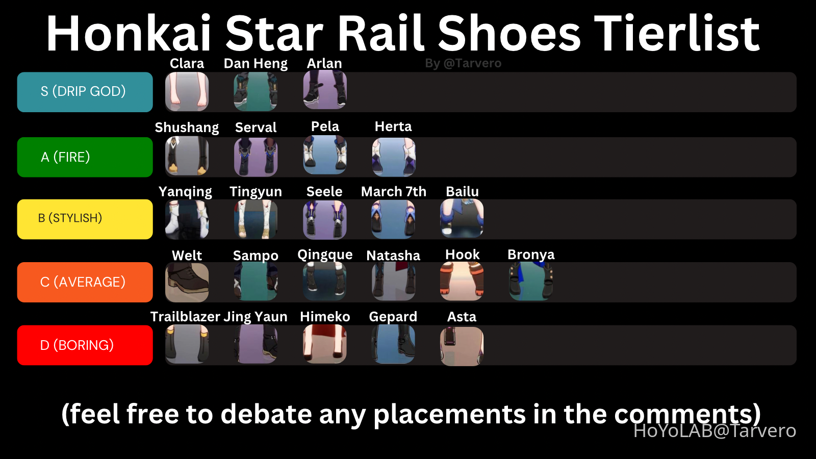 Honkai Star Rail Shoes Tier-list 👟 Honkai: Star Rail | HoYoLAB