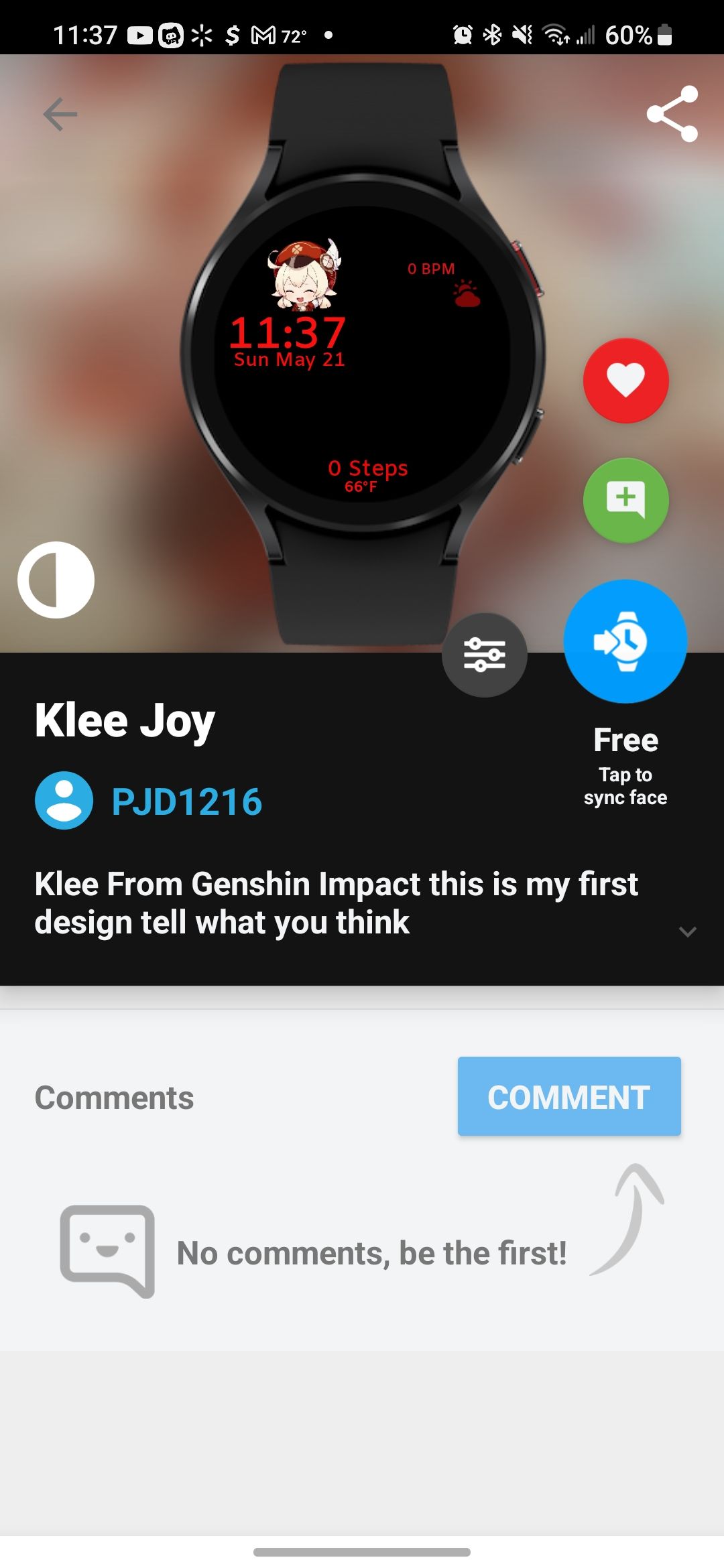 created klee watch face Genshin Impact | HoYoLAB