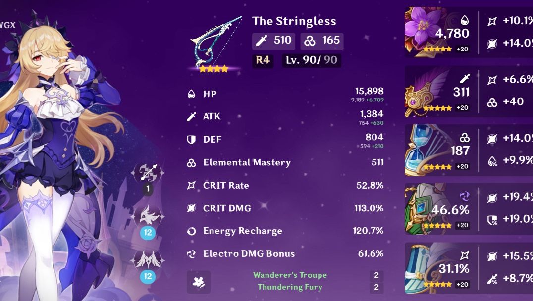 How’s my fischl build any improvement I’m using her in dendro team comp ...