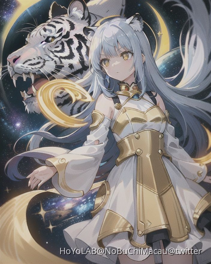 [AI Art] "Special Guest = Jing Yuan's White TIGER" , & FoxEar Lady(Not ...