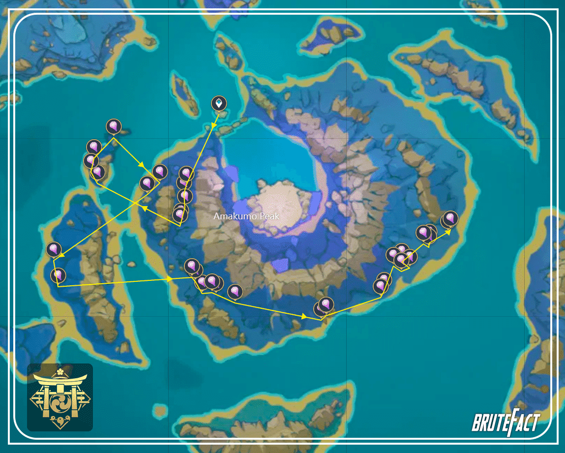 [V3.7] 168 Amakumo Fruit Locations | Fast Farming Route | Genshin ...