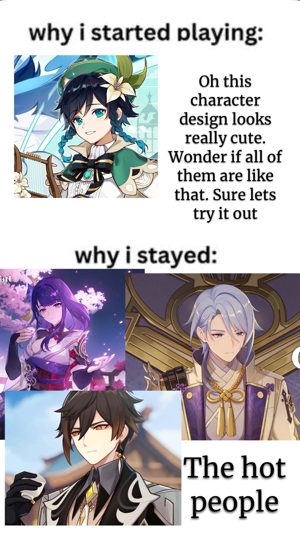 The why I stayed meme Genshin Impact | HoYoLAB