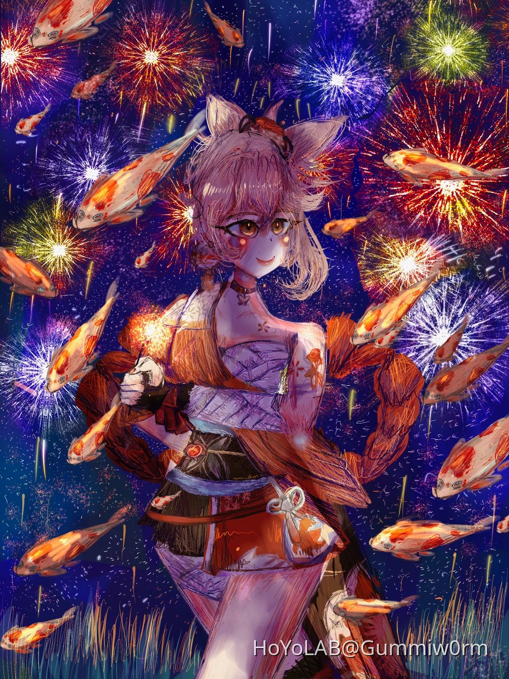 Genshin impact Yoimiya fanart contest submission!!! She was difficult ...