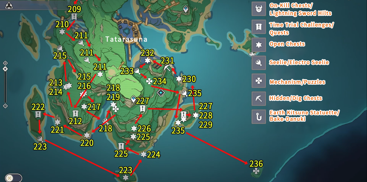 Inazuma Chest Collection Guide 10 – Tatarasuna 2 (#209-236) Genshin ...