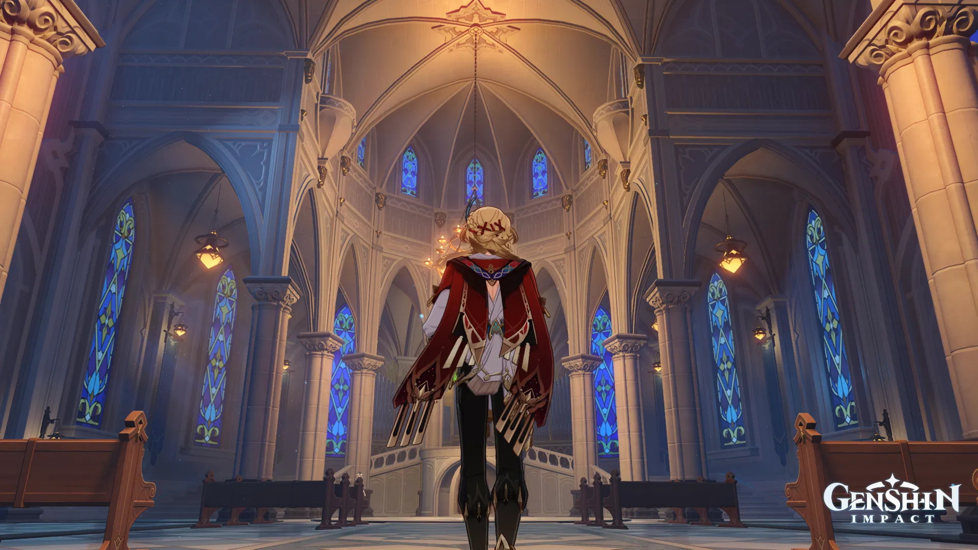 Few screenshots from yesterday's game.. Kaveh x Monstadt Cathedral ...