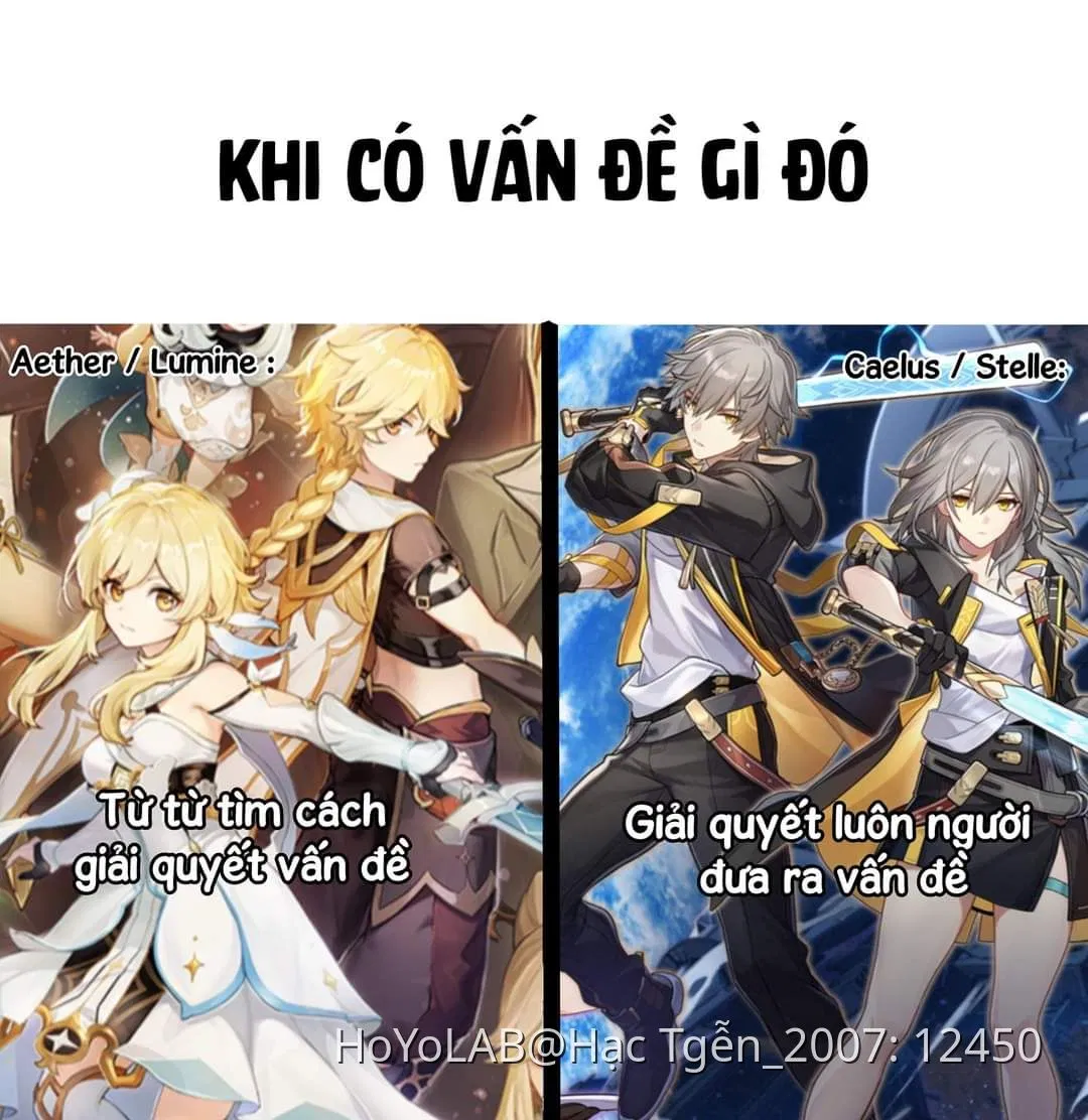 Genshin Impact x Honkai Star Rail #Aether #Lumine #Caelus #Stelle ...