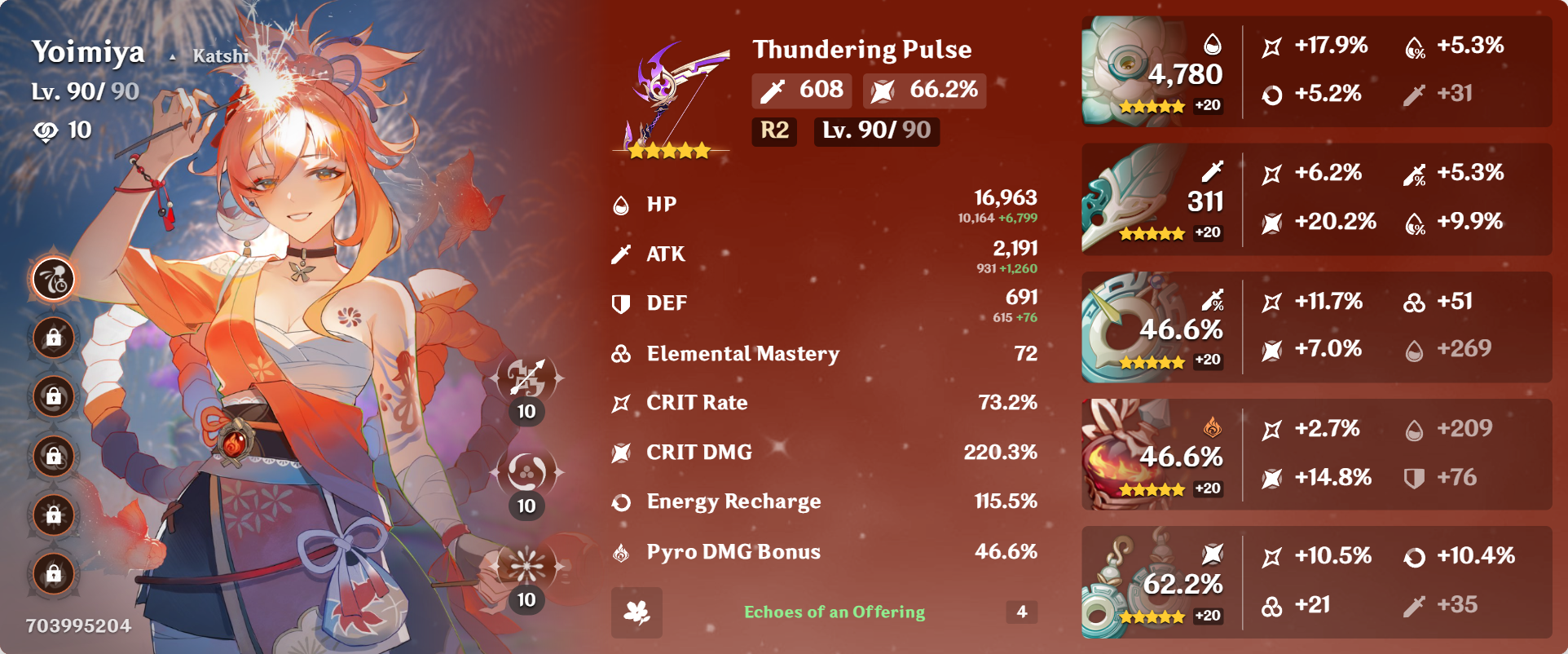 My Yoimiya build Genshin Impact | HoYoLAB