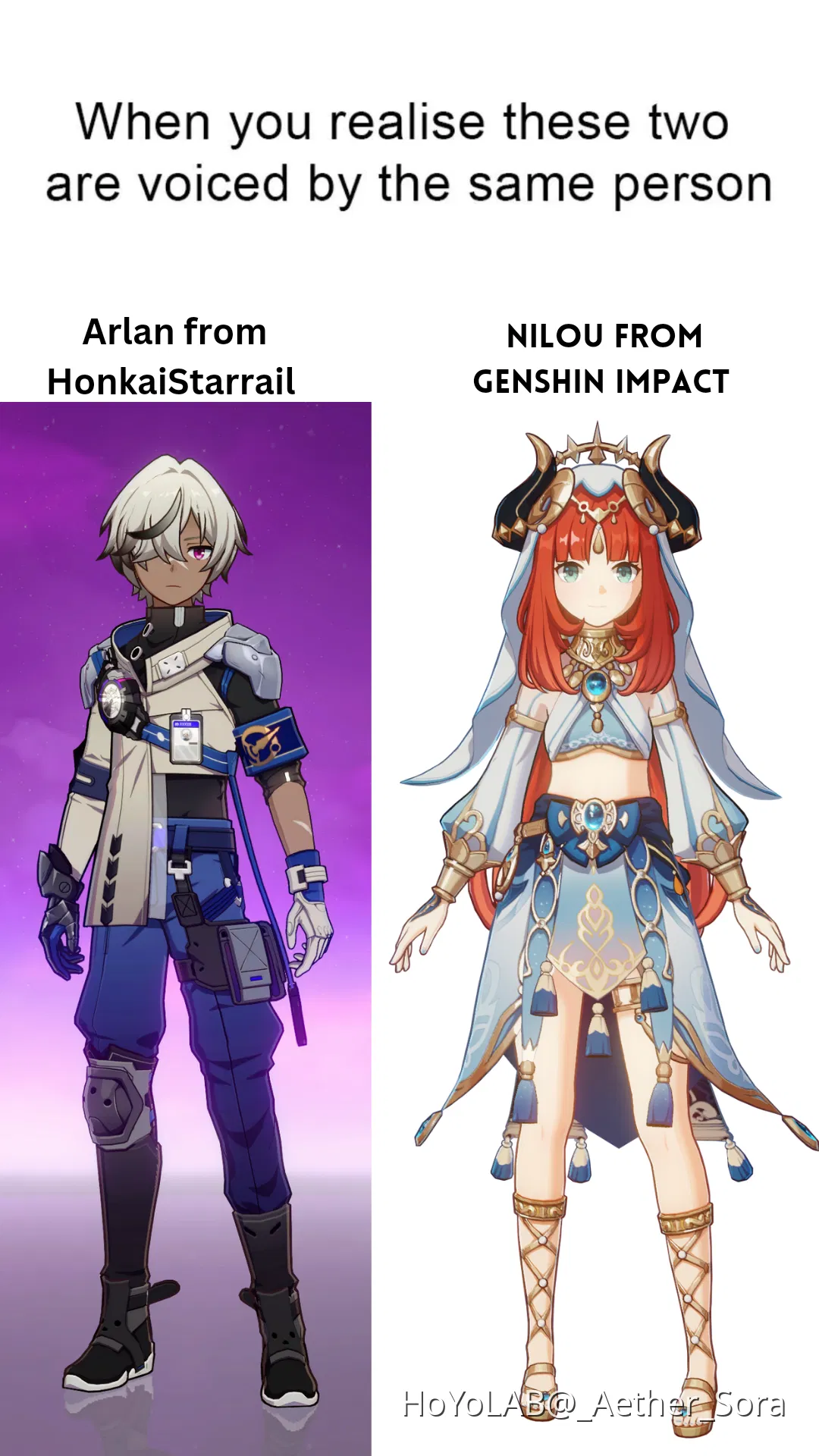 When you realised those two are voiced by the same person Genshin ...