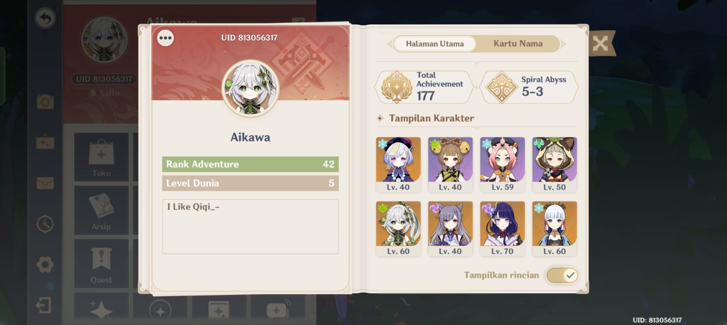 Mabar puh, bosan solo UID 813056317 Genshin Impact | HoYoLAB