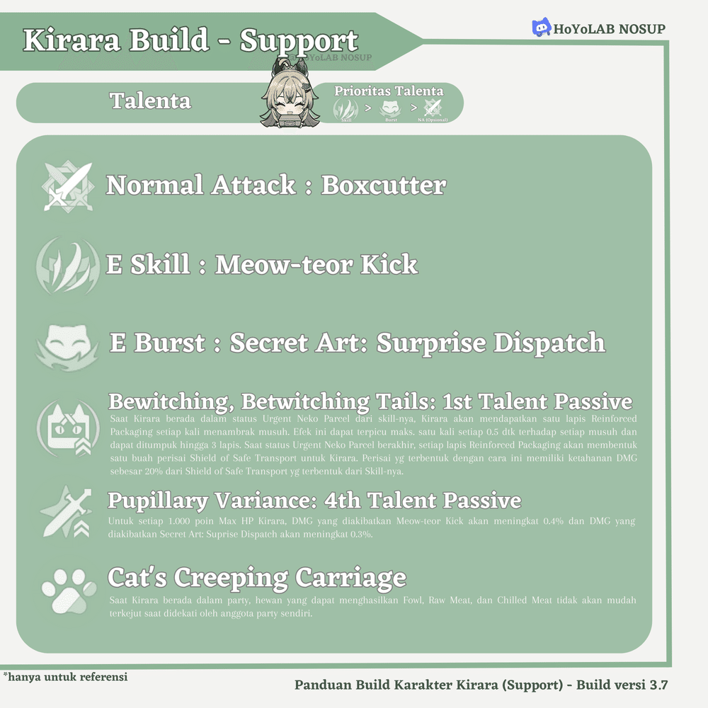 [Versi 3.7] Kirara Build - Support Genshin Impact | HoYoLAB