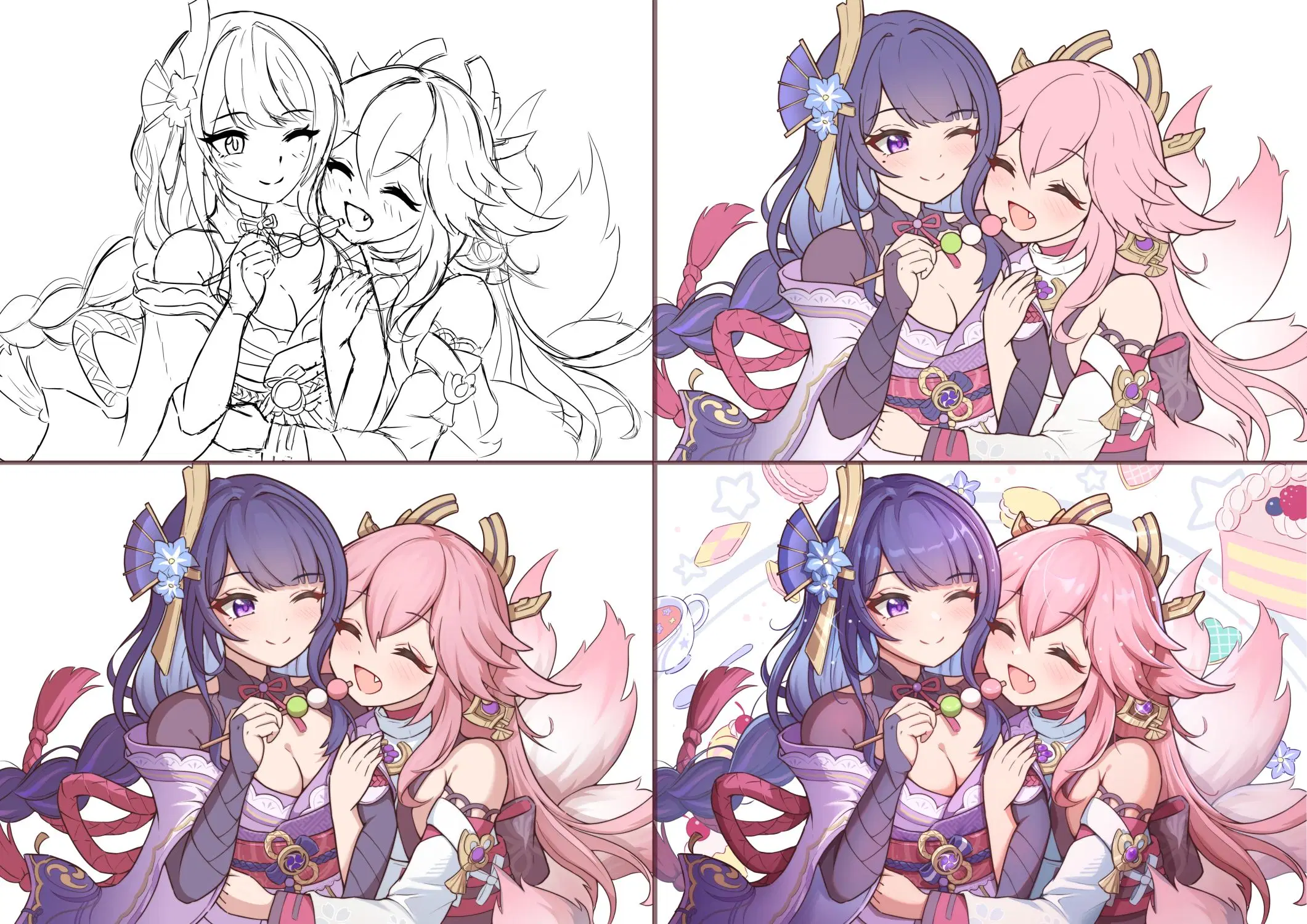 Miko and Ei Genshin Impact | HoYoLAB