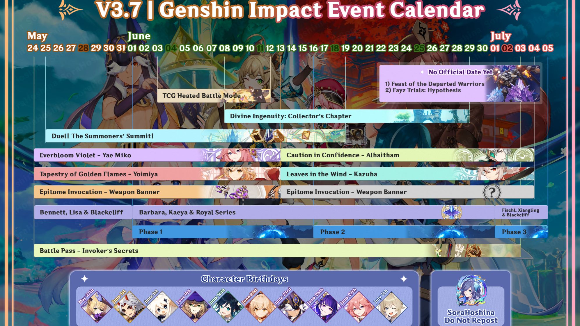 [V3.7] Genshin Impact 3.7 Calendar (Phase 1) Genshin Impact | HoYoLAB