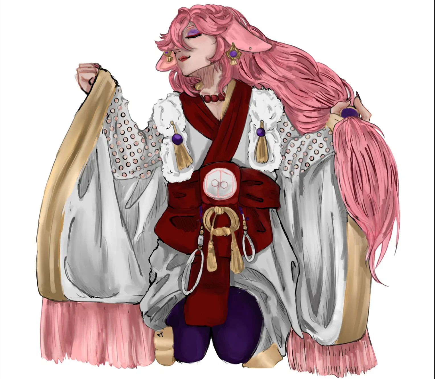 Inu Hime(犬姫) Miko Fanart contest submission Genshin Impact | HoYoLAB