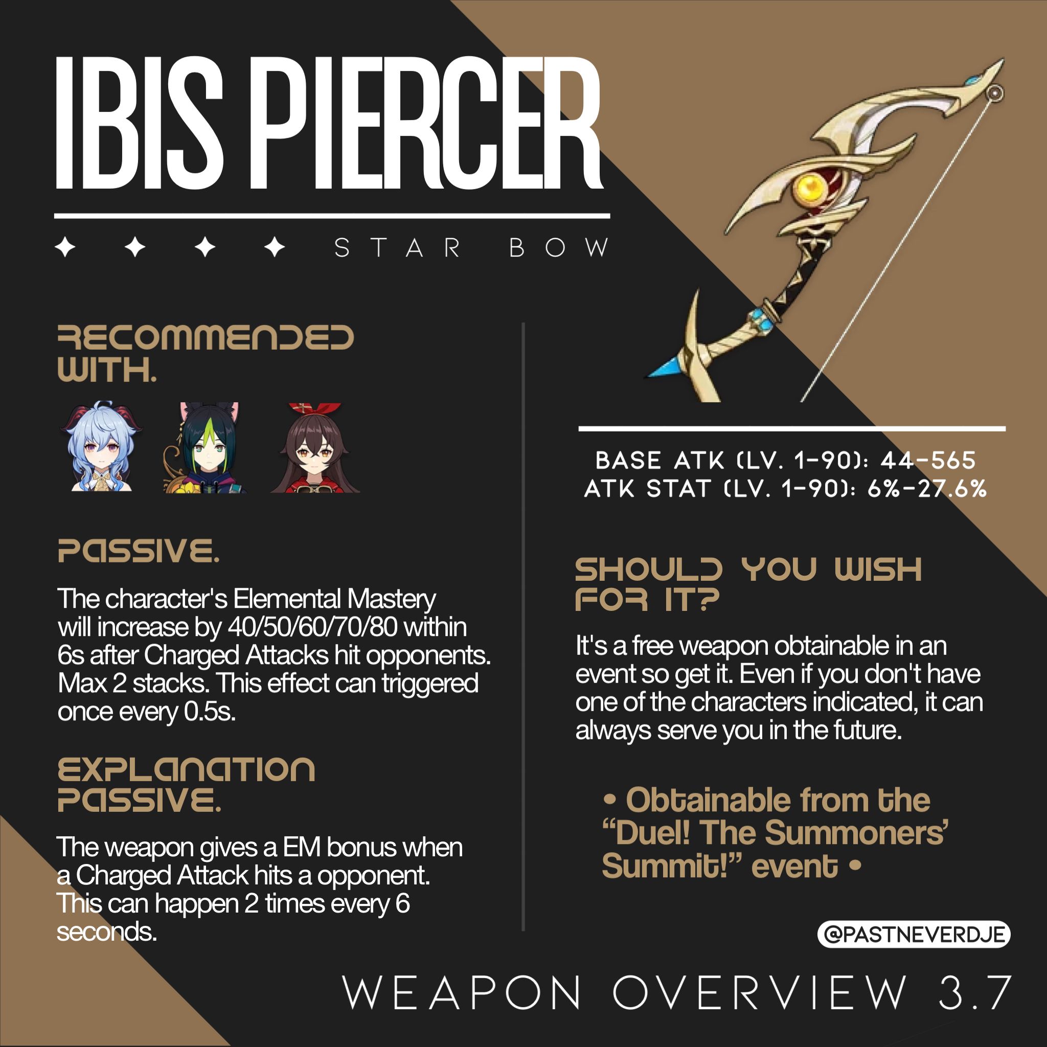 [3.7] Ibis Piercer - Weapon Overview Genshin Impact | HoYoLAB