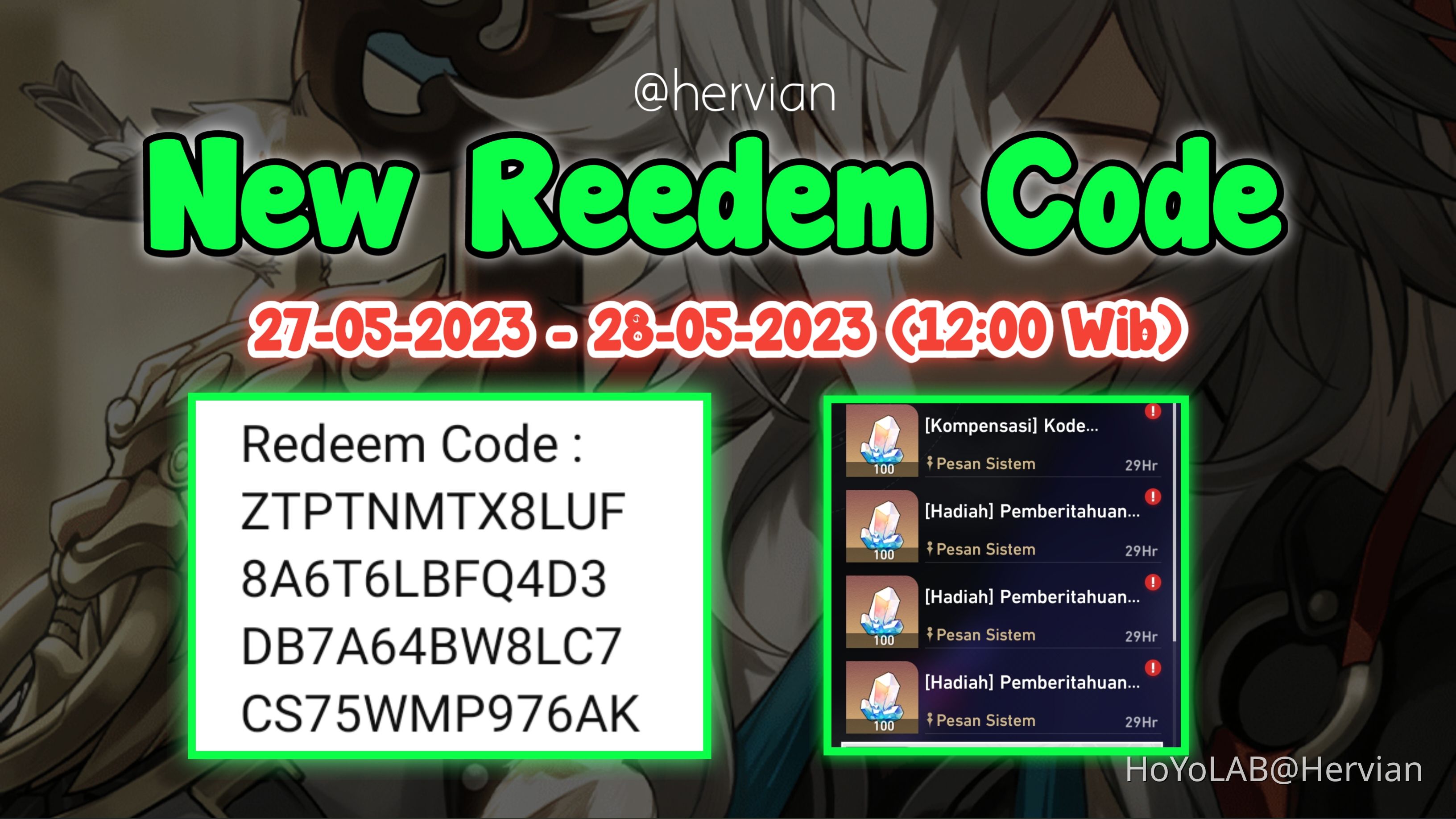New 4 Reedem Code "27-05-2023 Sampai 28-05-2023", Mayan Stellar Jade Gratis Honkai: Star Rail ...