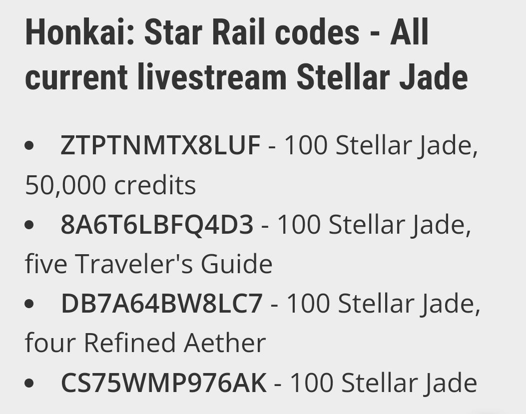 codes Honkai: Star Rail | HoYoLAB