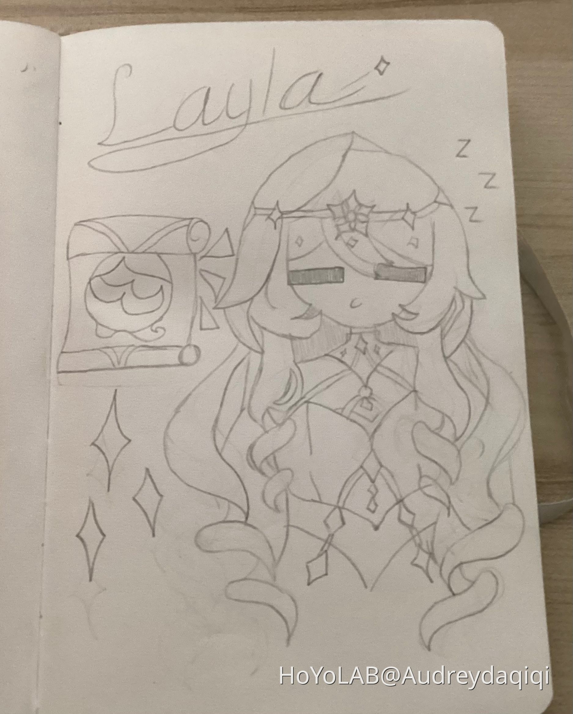 I might re draw this one but this is my drawing of layla ️📚 Genshin ...