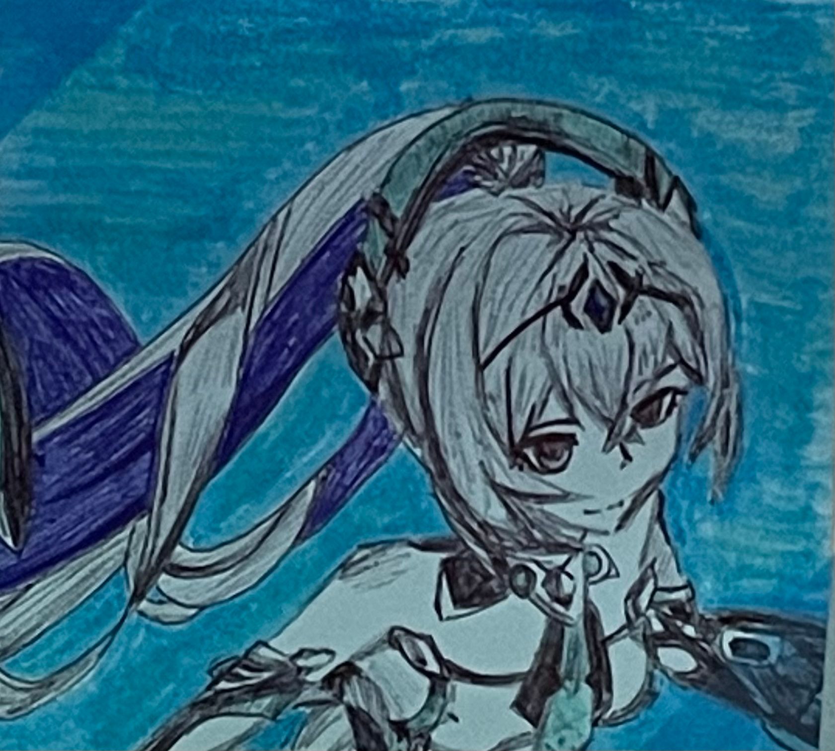 Did a quick pen drawing on a post it Honkai Impact 3rd | HoYoLAB