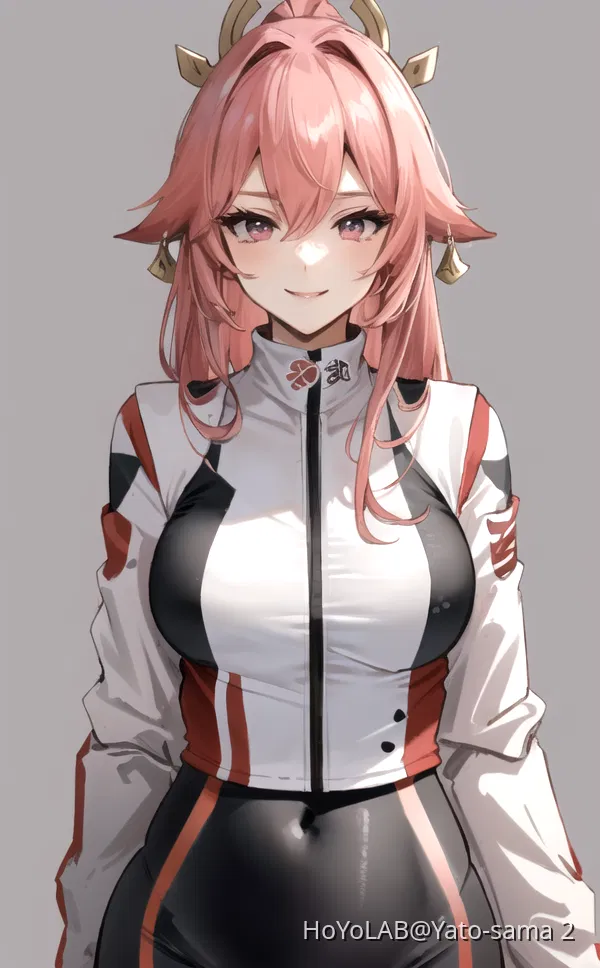 Yae Miko in racing suit Genshin Impact | HoYoLAB