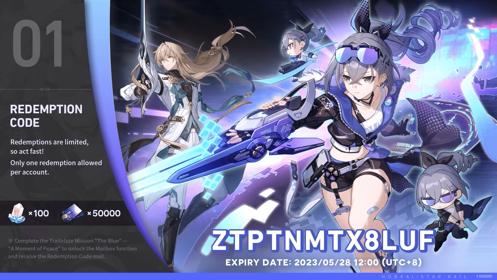 Ver 1.1 | Redemption Codes Honkai: Star Rail | HoYoLAB