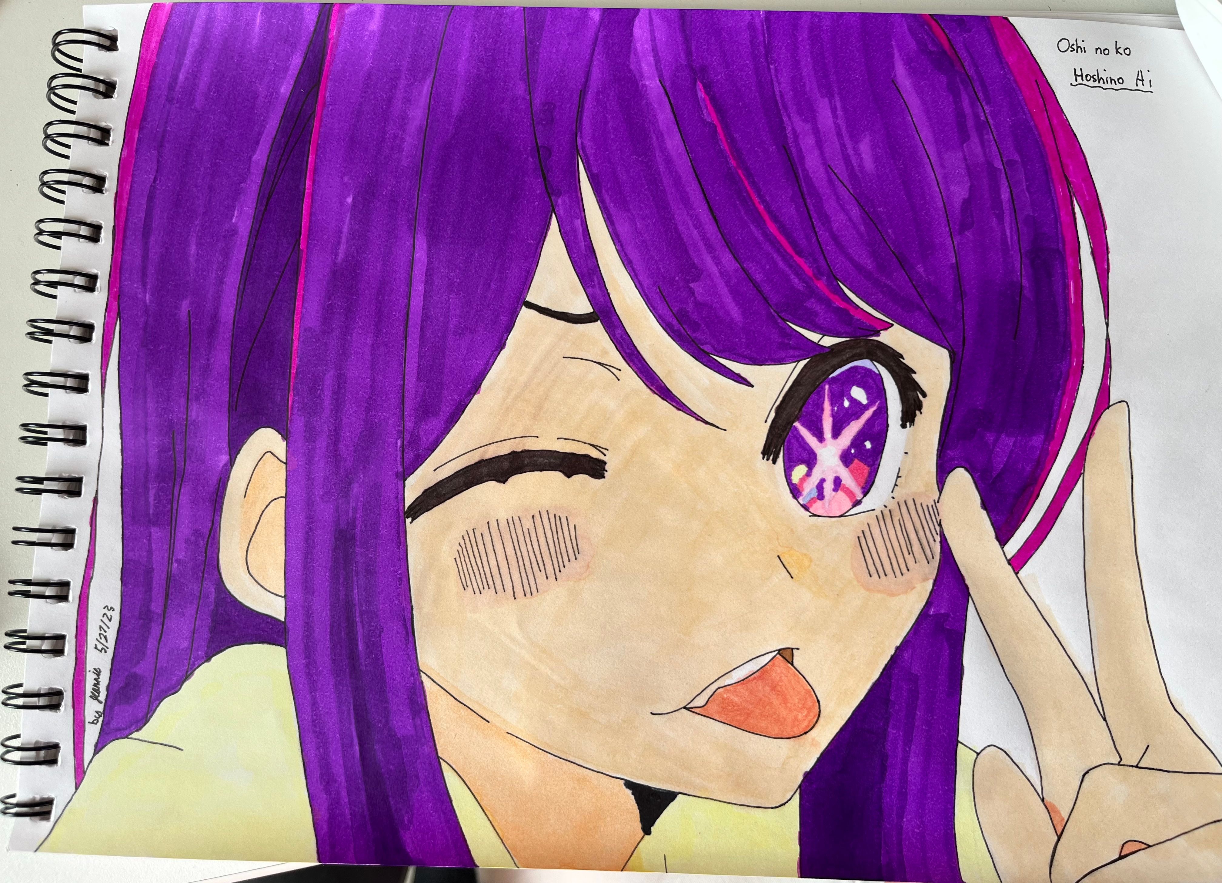 First time marker drawing, I uh accidentally made Ai more tanned 😅 ...