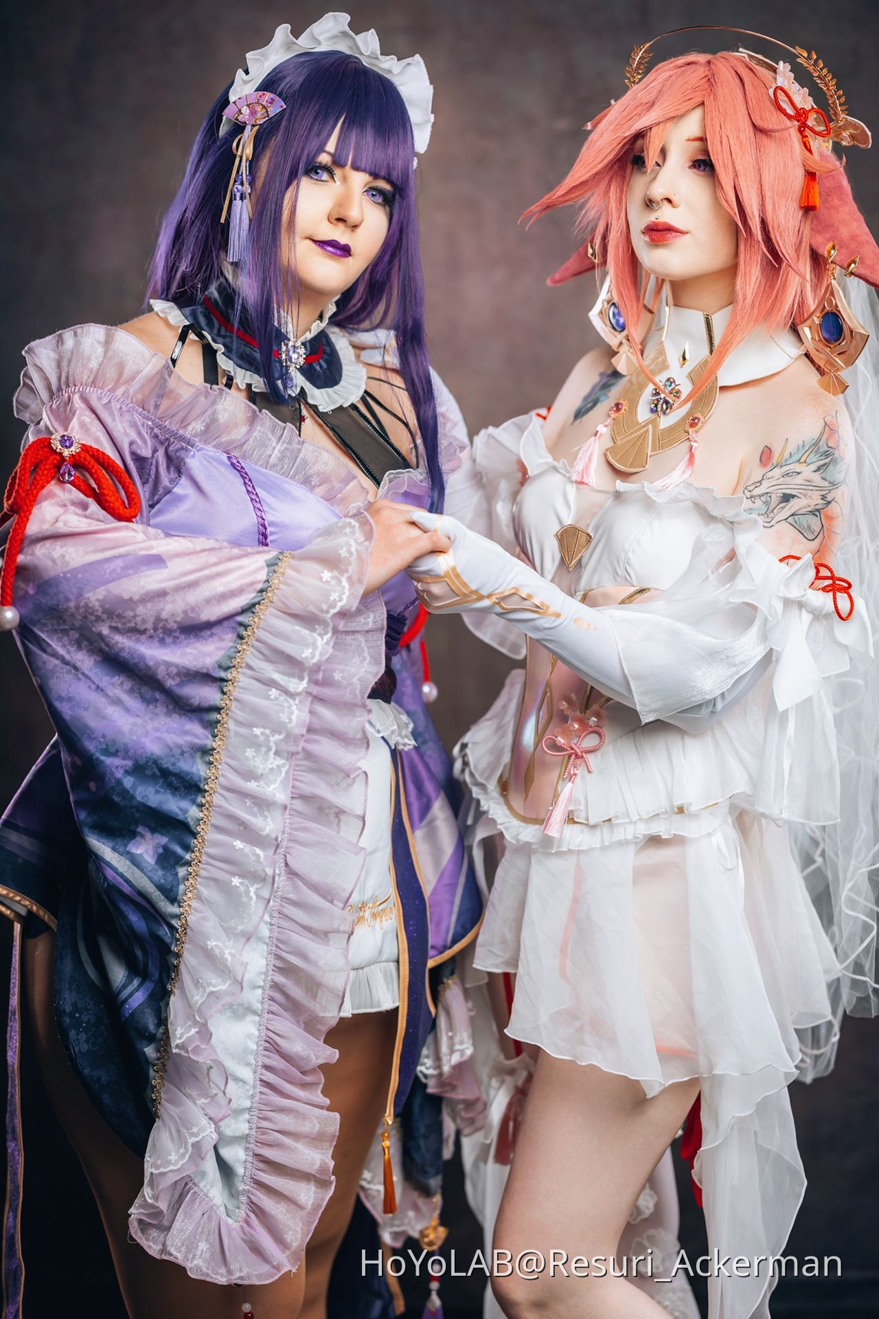 Yae Miko & Raiden Shogun Cosplay with my friend.💗💜 Genshin Impact | HoYoLAB