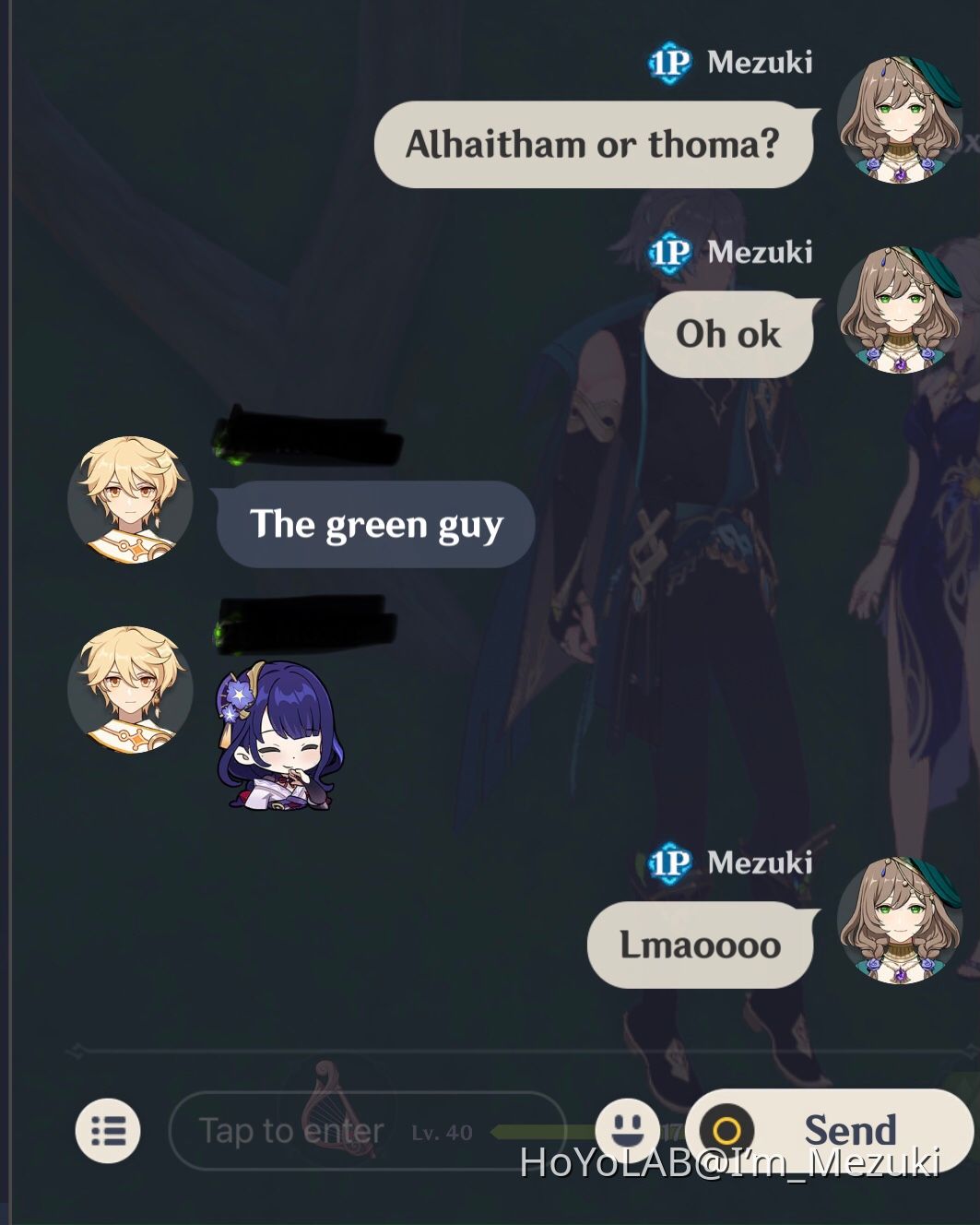Some chats with people I had Genshin Impact | HoYoLAB