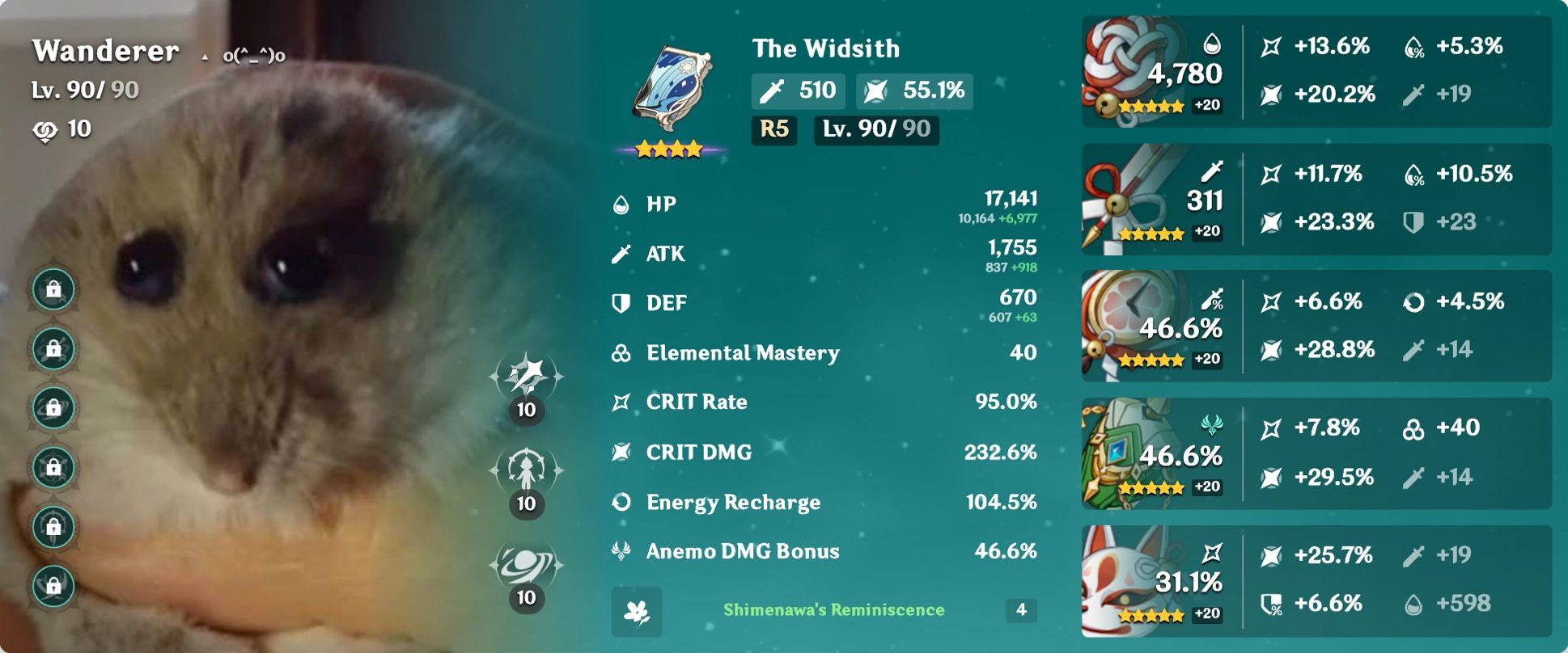 Updated Wanderer build Genshin Impact | HoYoLAB
