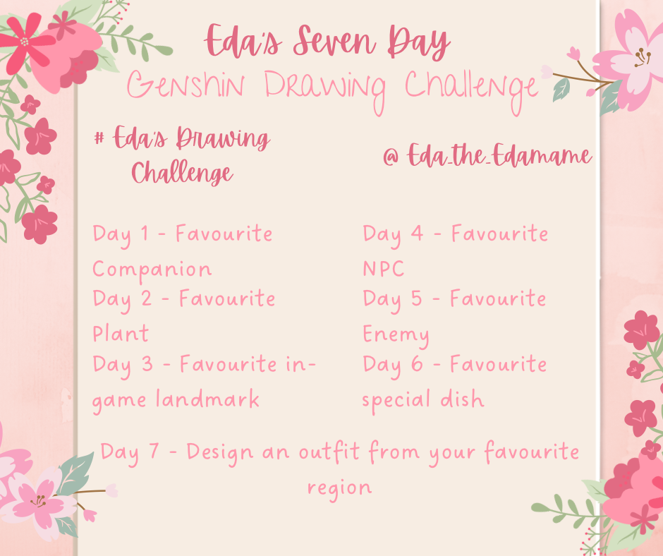 Eda’s 7-Day Drawing Challenge Summarised! Genshin Impact | HoYoLAB