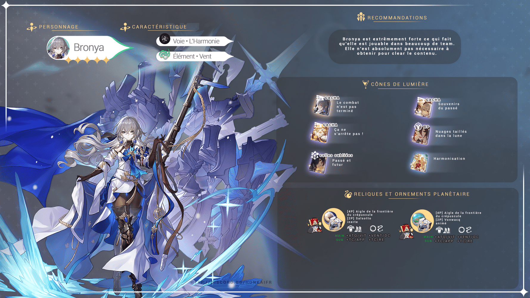 [FICHE 1.0] Bronya — Build, teams et farm Honkai: Star Rail | HoYoLAB