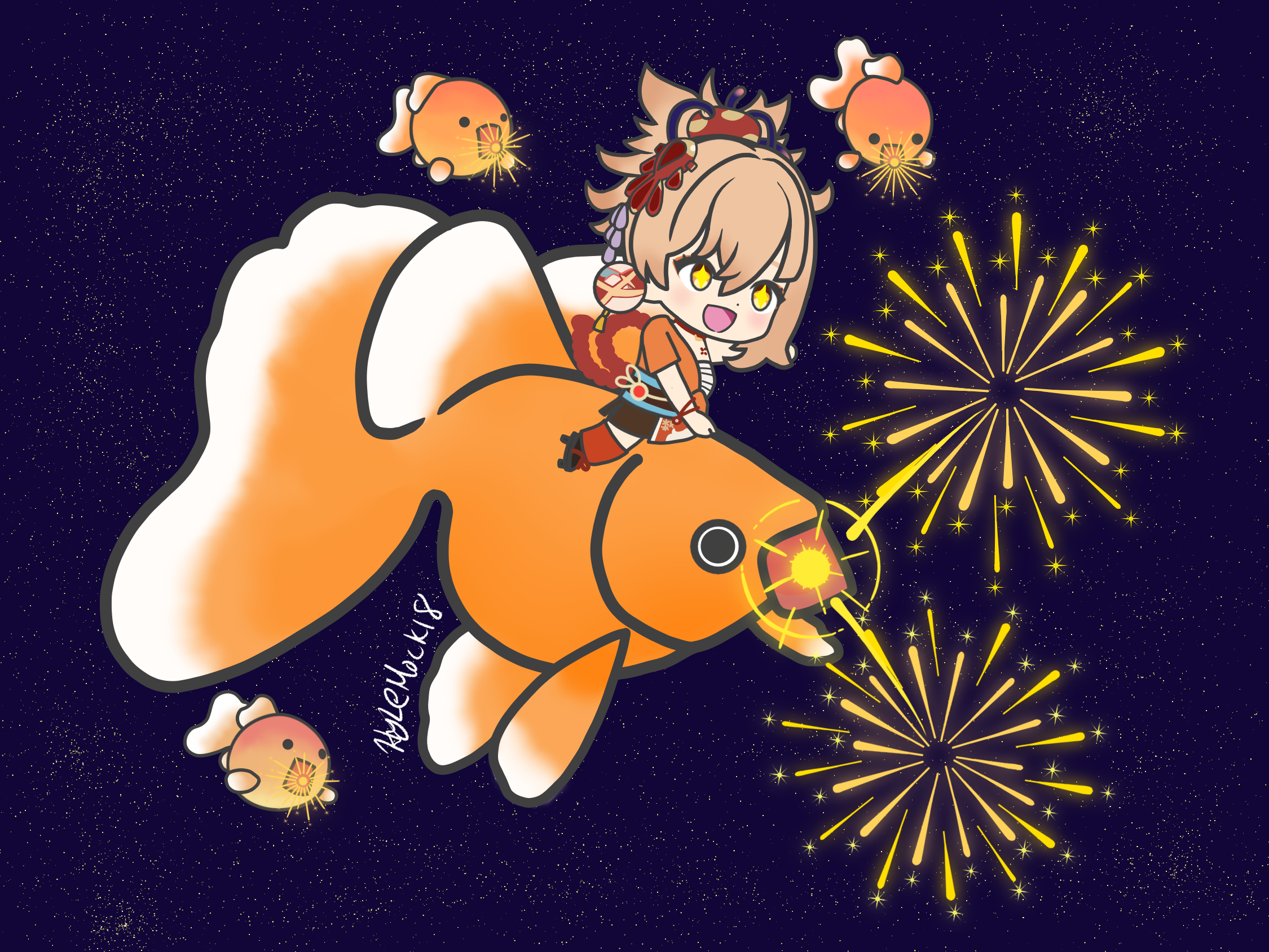 Goldfish Fireworks Genshin Impact | HoYoLAB