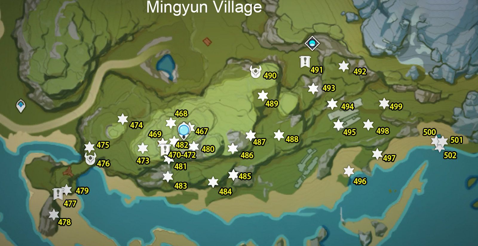 Liyue Chest Collection Guide 26 – Mingyun Village Part 2 (#483-502 ...